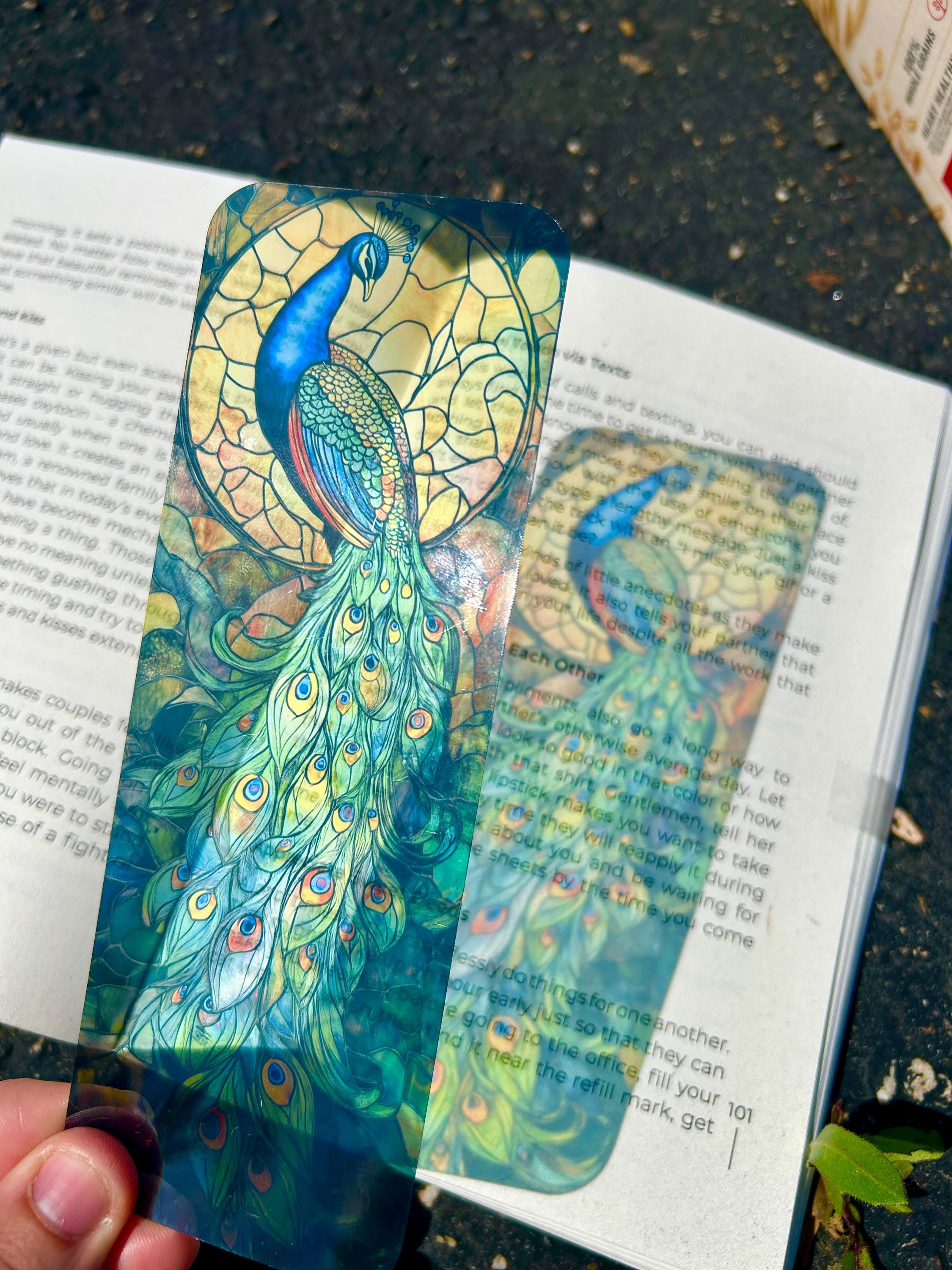 Peacock of Royalty Bookmark – Elegant Feathered Beauty, Majestic Bird ...