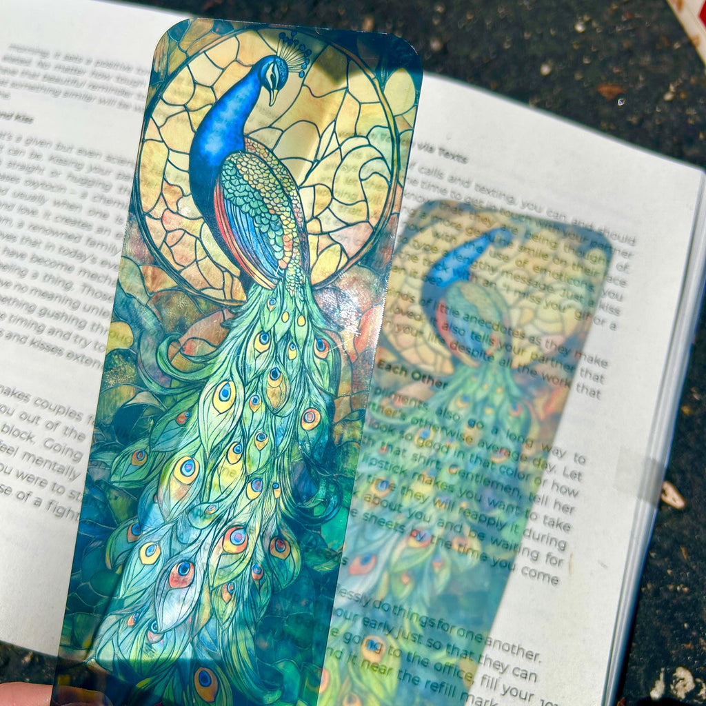Peacock of Royalty Bookmark – Elegant Feathered Beauty, Majestic Bird ...